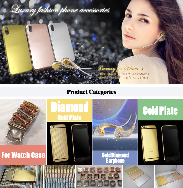Phone housing gold PVD luxury mobile phone housing for iphone
