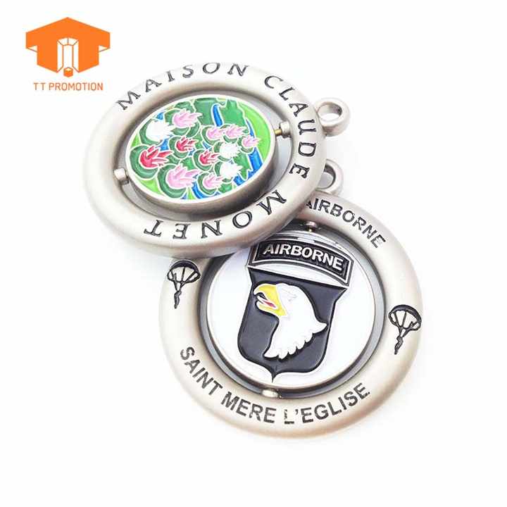 Custom Logo Name Keyring Bags Gift Keychain Spinning Spinner Keychains ...