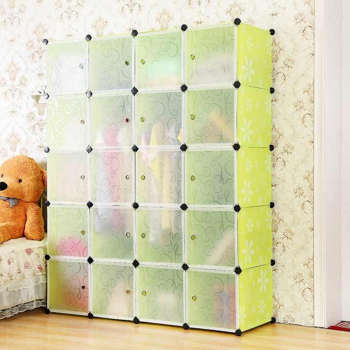 Multi-Purpose 20 Cube Easy Clean Foldable Plastic Shelf Cube For ...