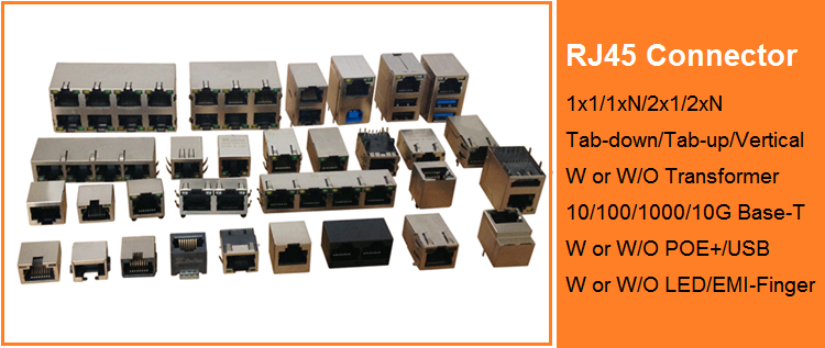 One Port 10/100 Base-T 8 Pin RJ45 JACK Vertical RJ45 Connector ...