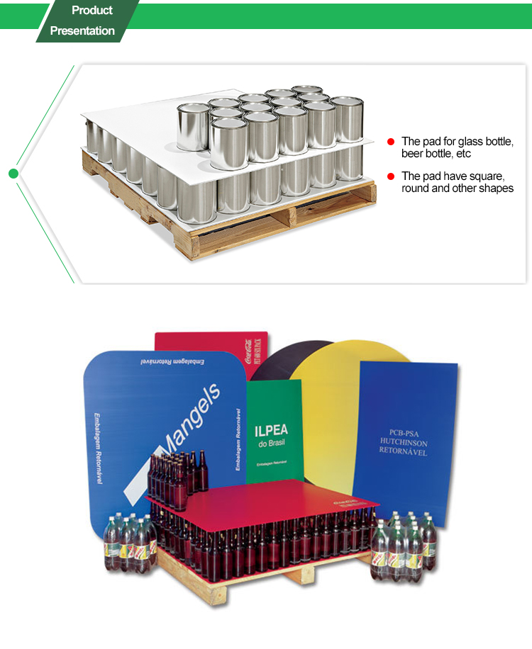 Pallet layer pad pp round corner corrugated plastic dividers
