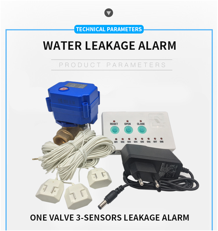 leak detection shut off valve with alarm and 8pcs sensors