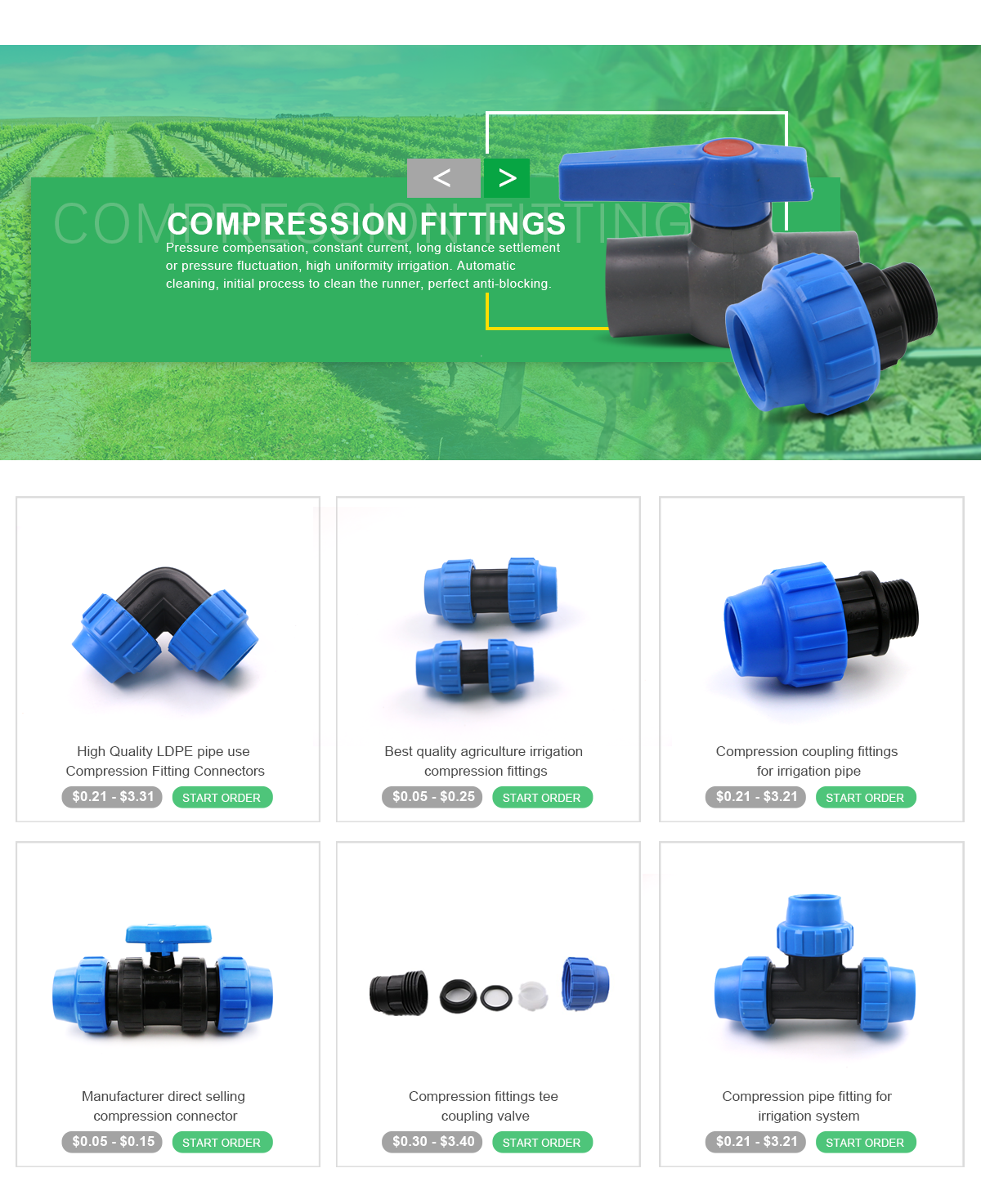 Shandong HYRT Water-Saving Irrigation Co., Ltd. - Sprinklers and Drippers, Compression Fittings