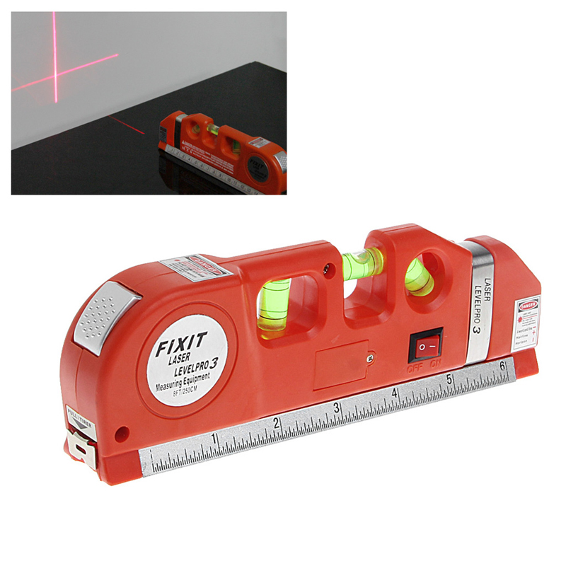 LV03 4 in 1 Infrared Laser Leveler Crosshair Laser Tape 2.5M Measuring ...