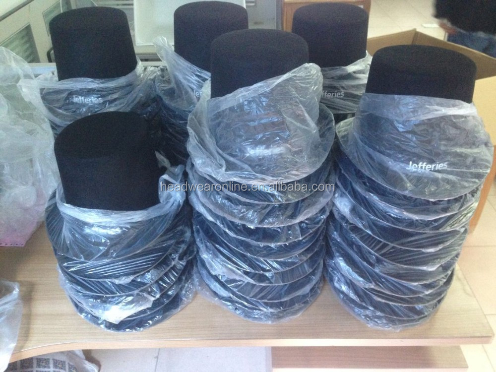 Fashion black round top hat with custom printing logo ribbon_Other ...