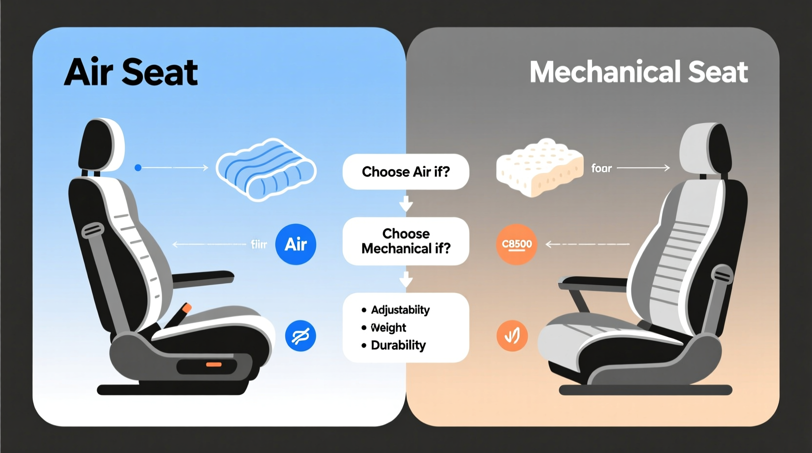 Air vs Mechanical C8500 Seat: Key Differences & Selection Guide