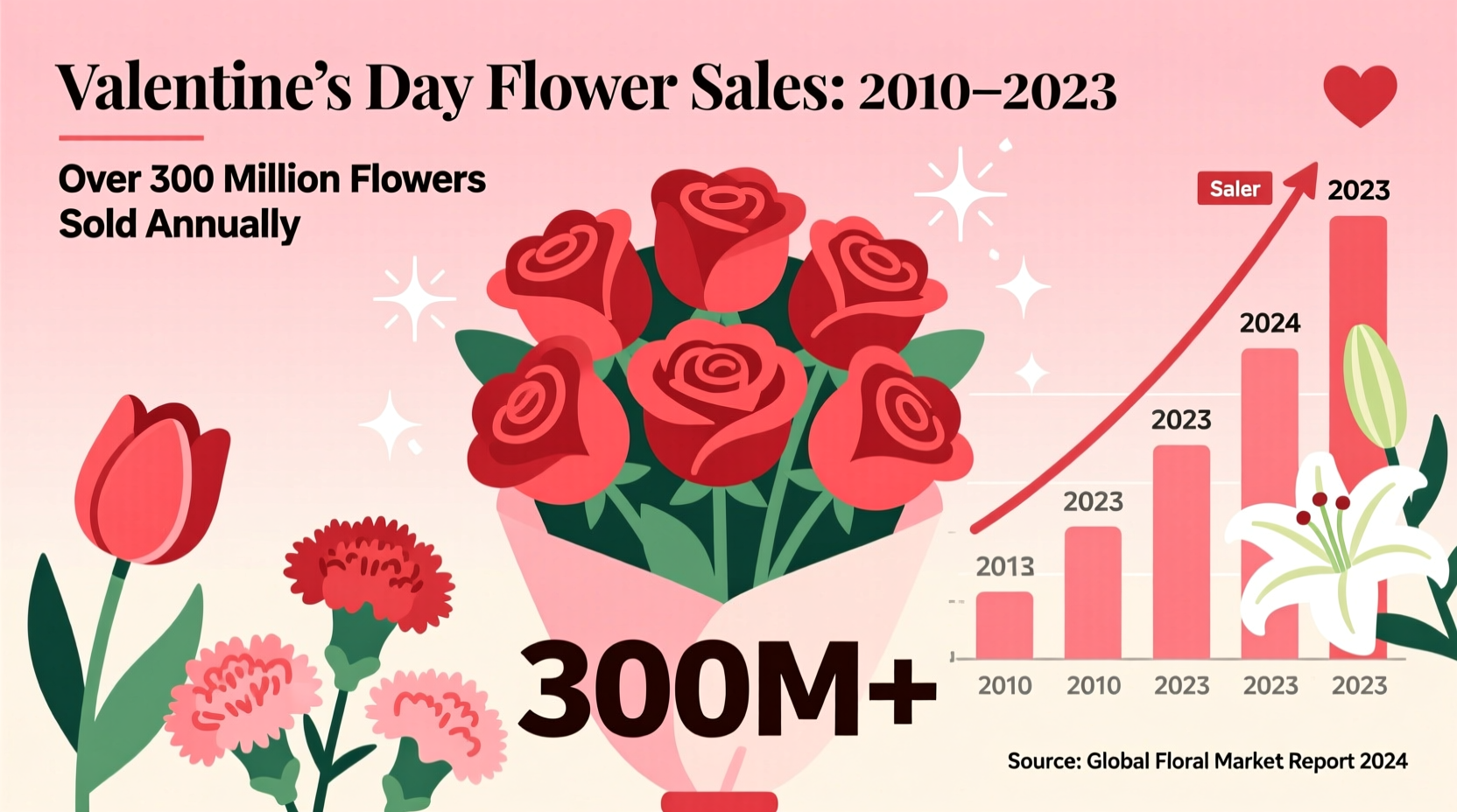 How Many Flowers Are Purchased on Valentine's Day Annually?
