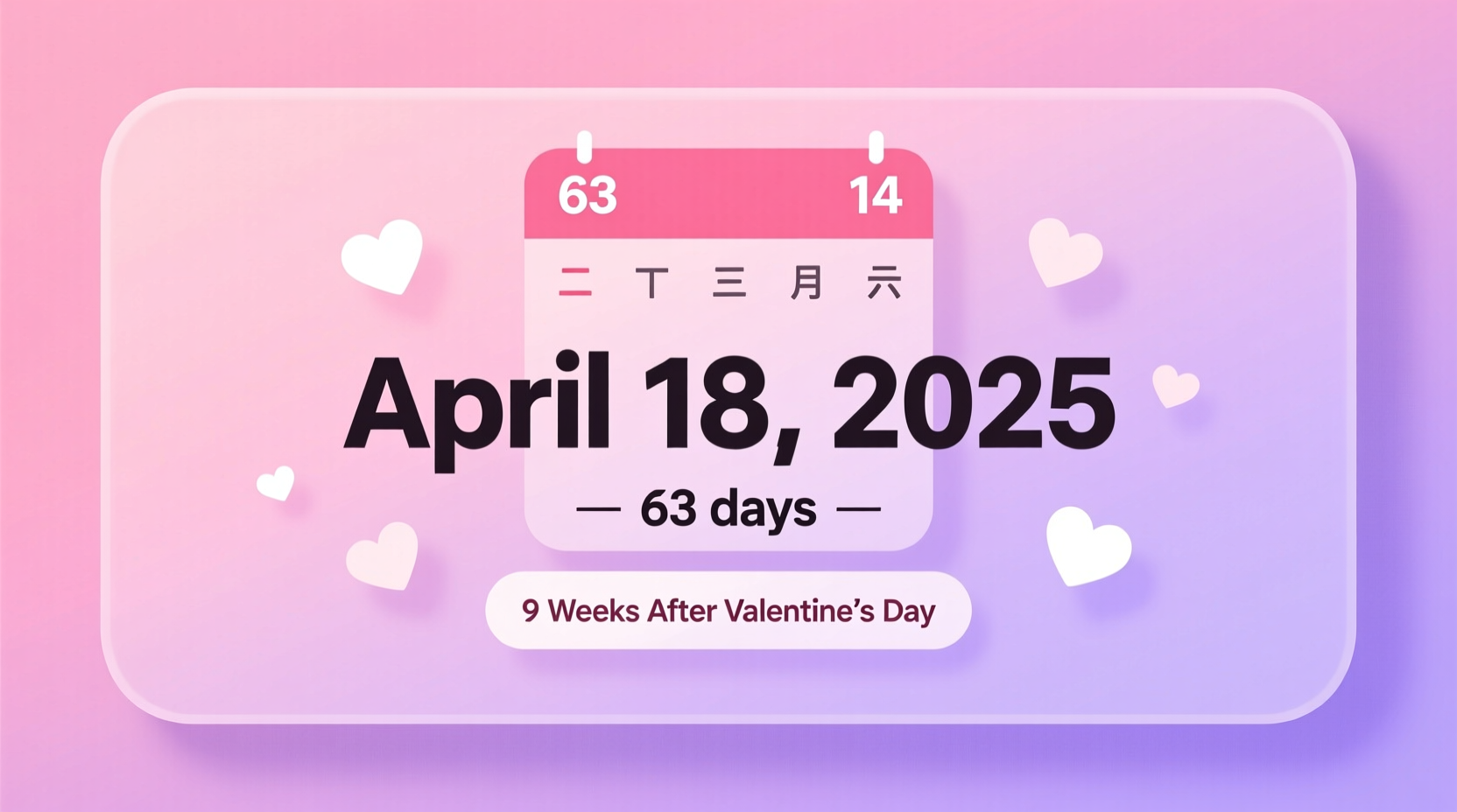 What Date Is 9 Weeks From Valentine's Day?