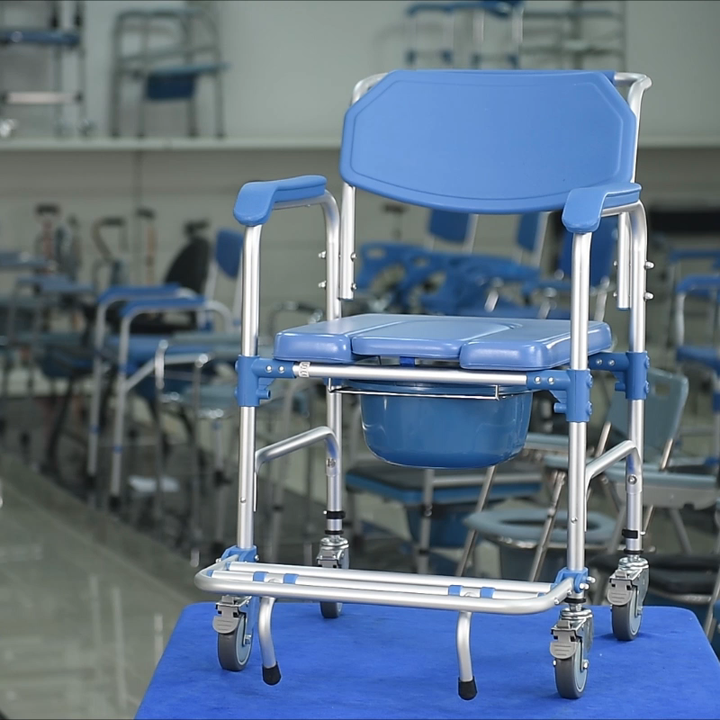 Aluminum Folding Commode Chair for Disabled & Elderly