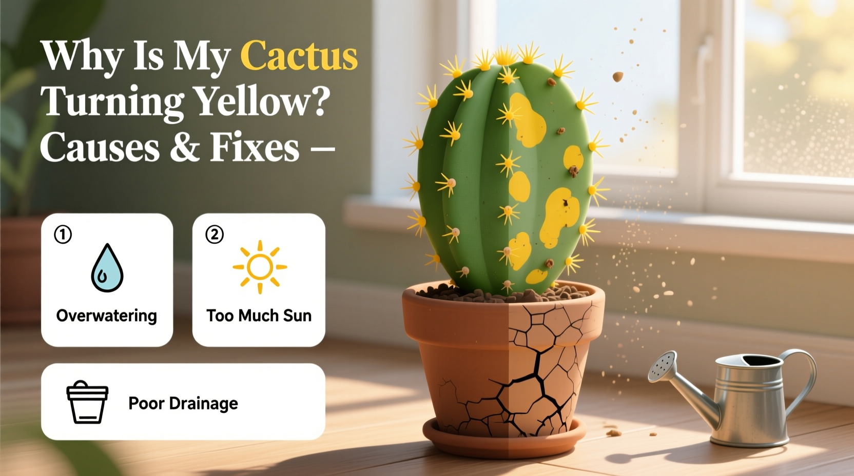 Why Is My Cactus Turning Yellow? Causes & Fixes