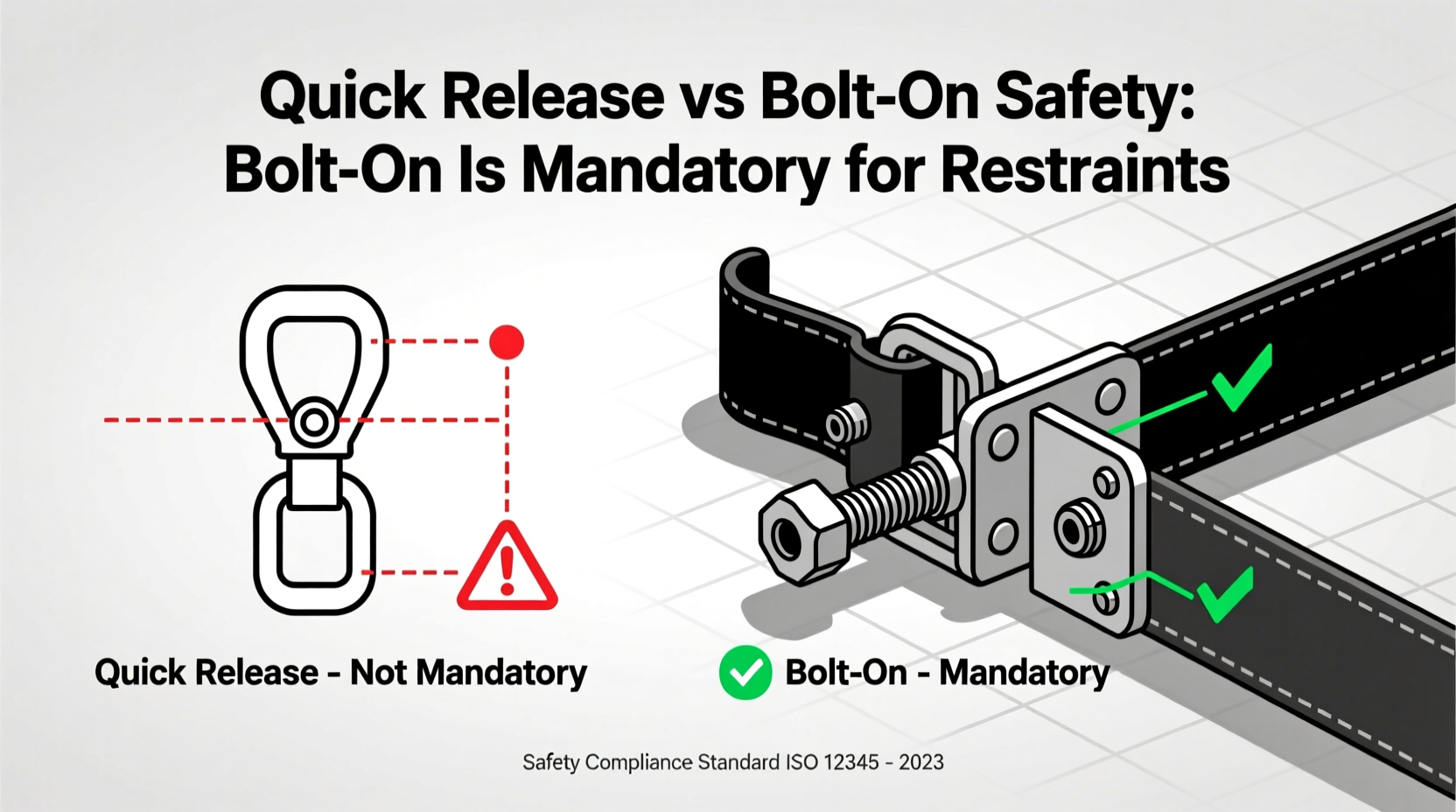 Quick Release vs Bolt On Safety: Bolt-On Is Mandatory for Restraints