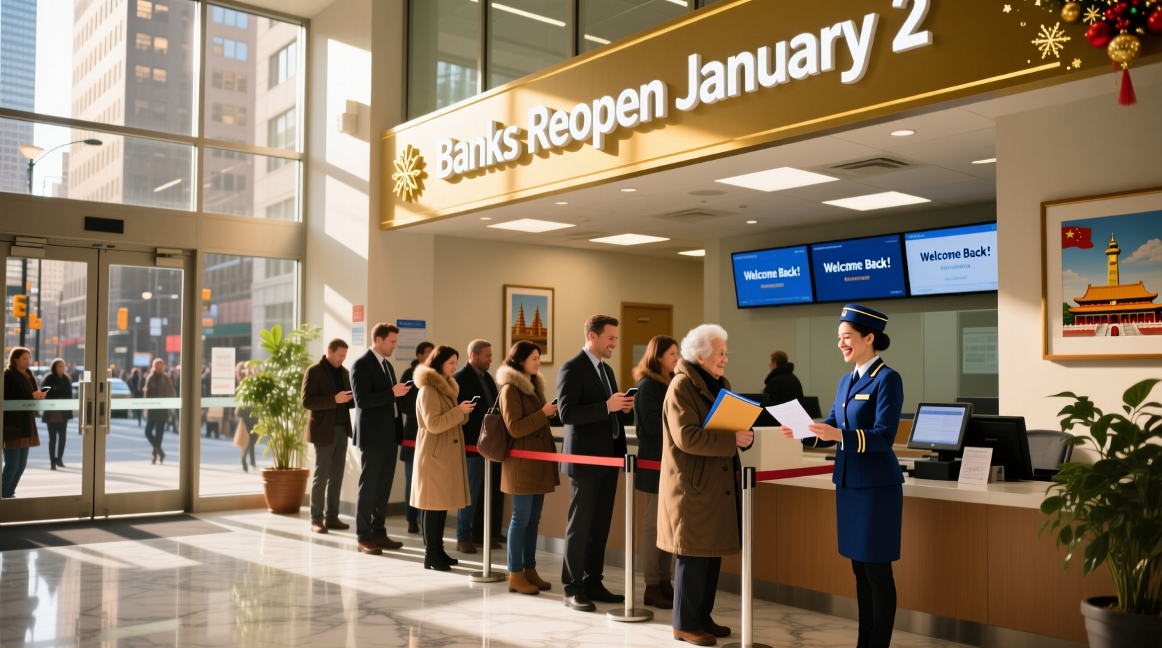 Banks Reopen January 2 After New Year's Day Holiday