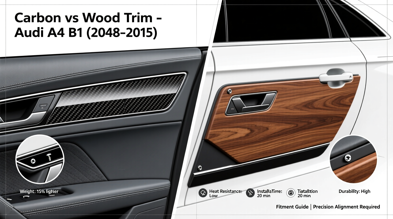 Carbon vs Wood Trim for Audi A4 B8: Key Differences & Fitment Guide