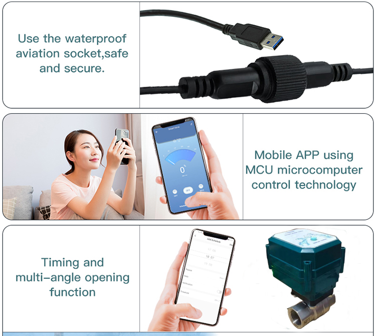 WIFI water valve CTF-001 Tuya wifi automatic shut off motorized valve