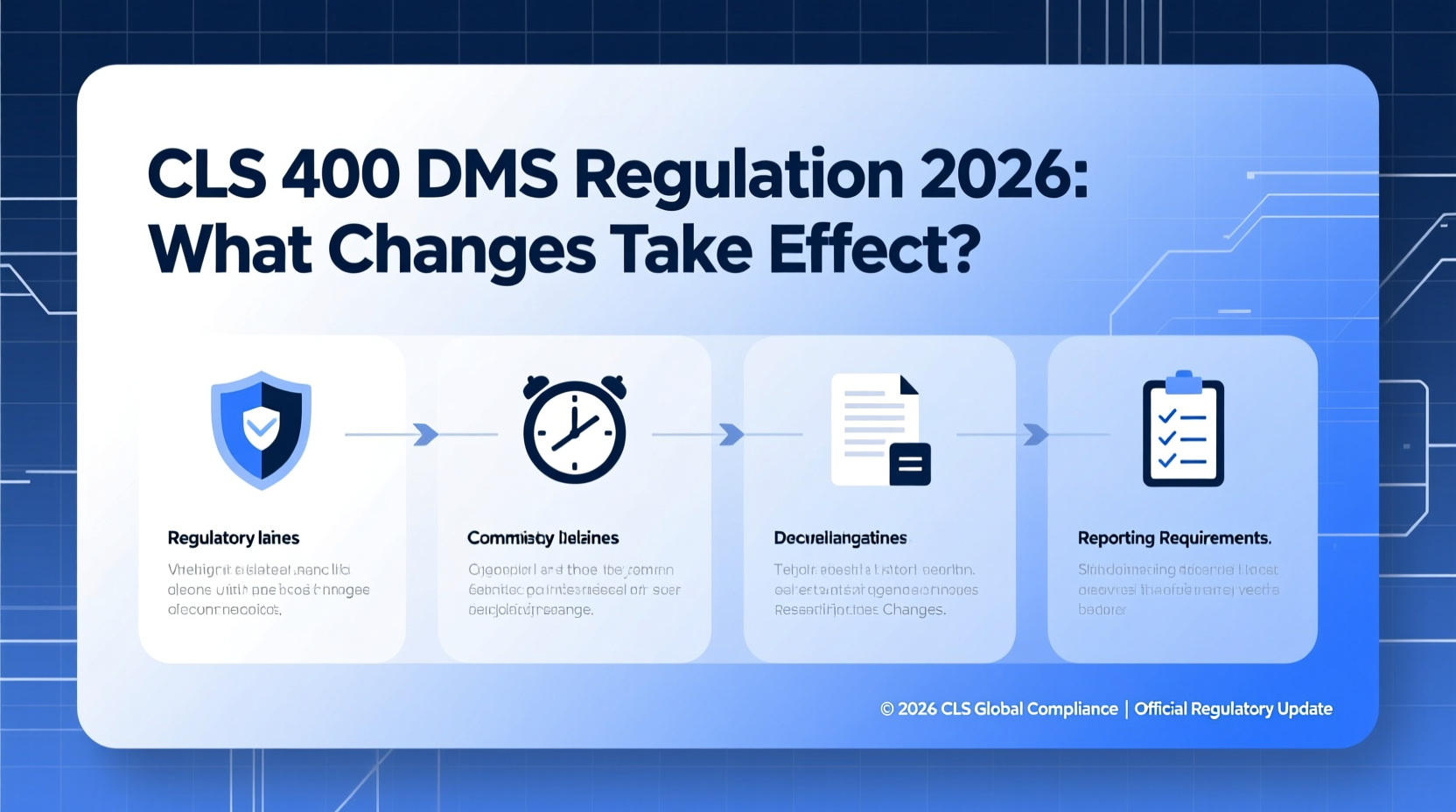 CLS 400 DMS Regulation 2026: What Changes Take Effect?