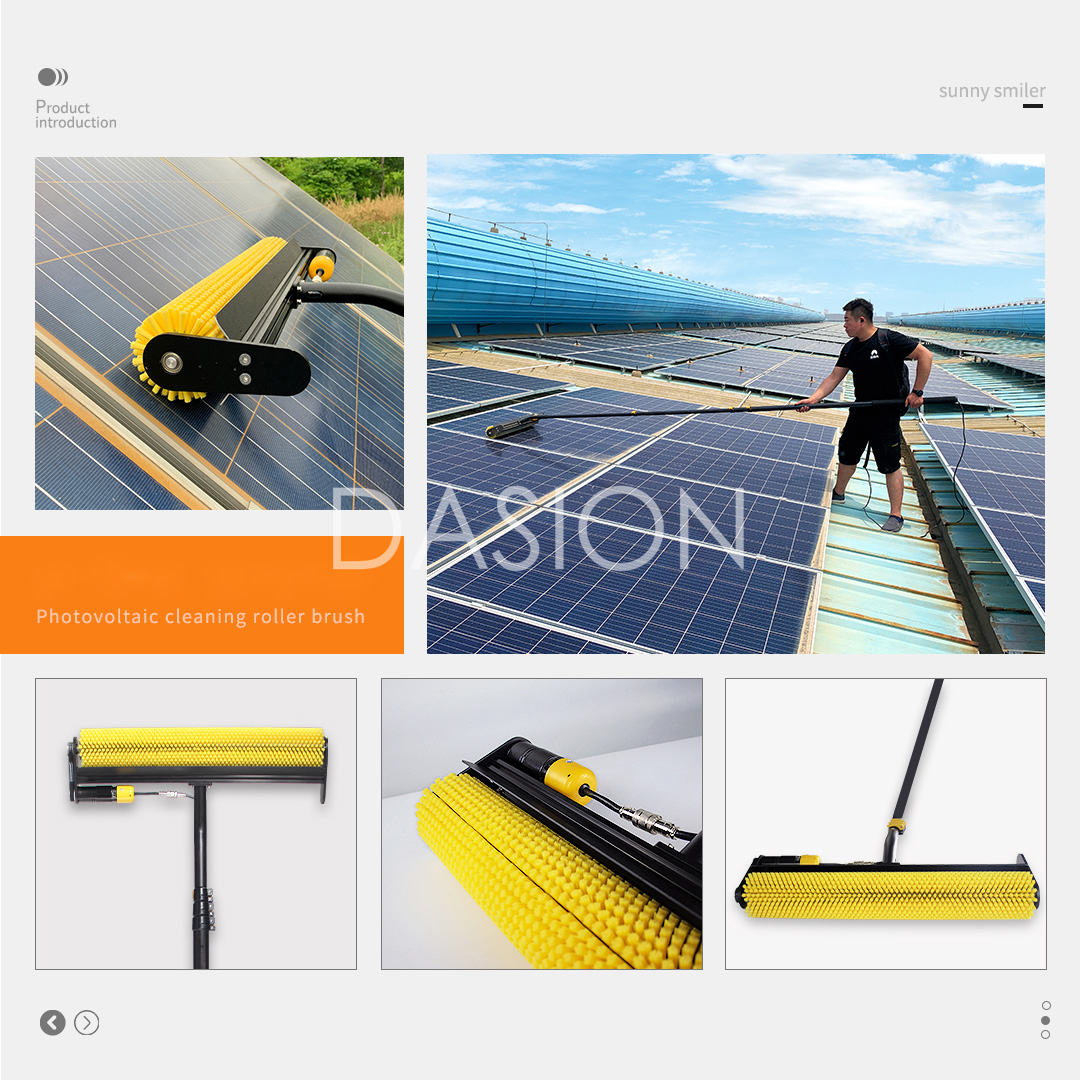 7.5m Telescopic Pole Solar Panel Cleaning Equipment Rotary Brush ...