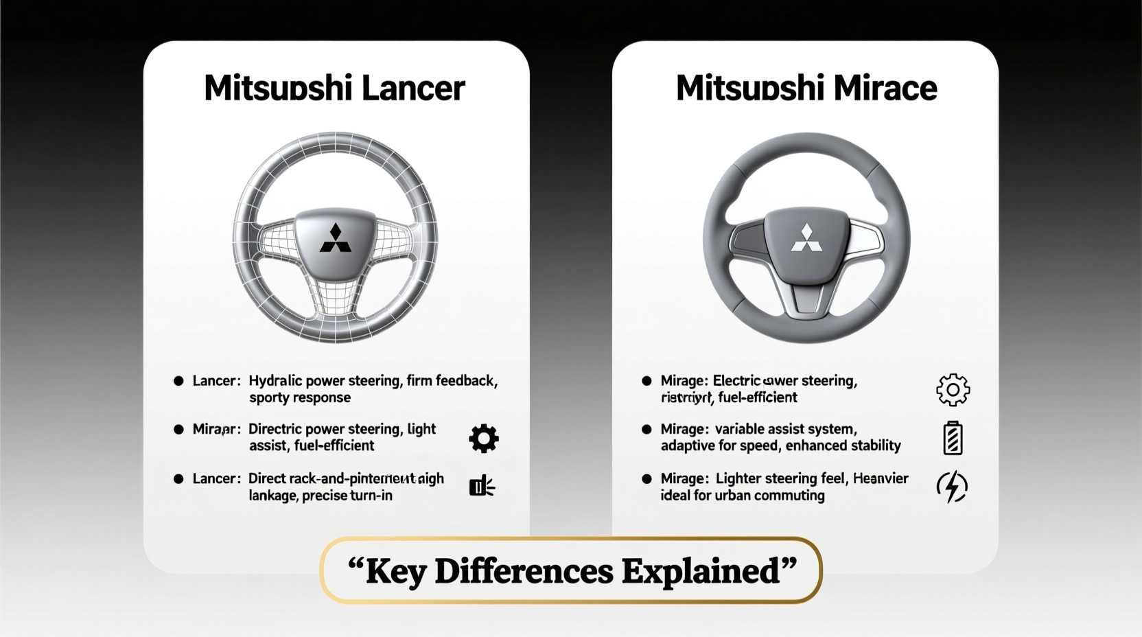 Lancer vs Mirage Steering Controls: Key Differences Explained
