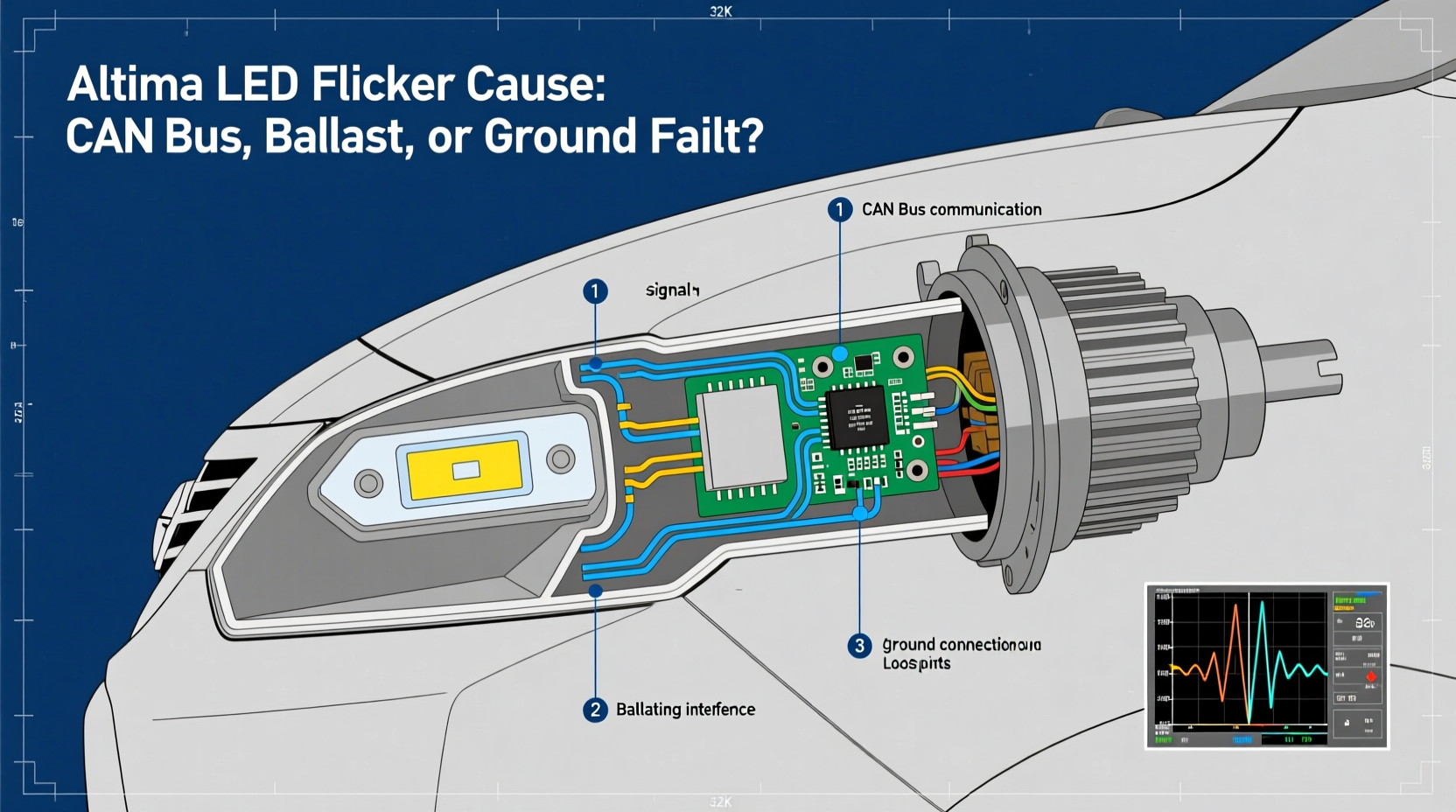 Altima LED Flicker Cause: CAN Bus, Ballast, or Ground Fault?