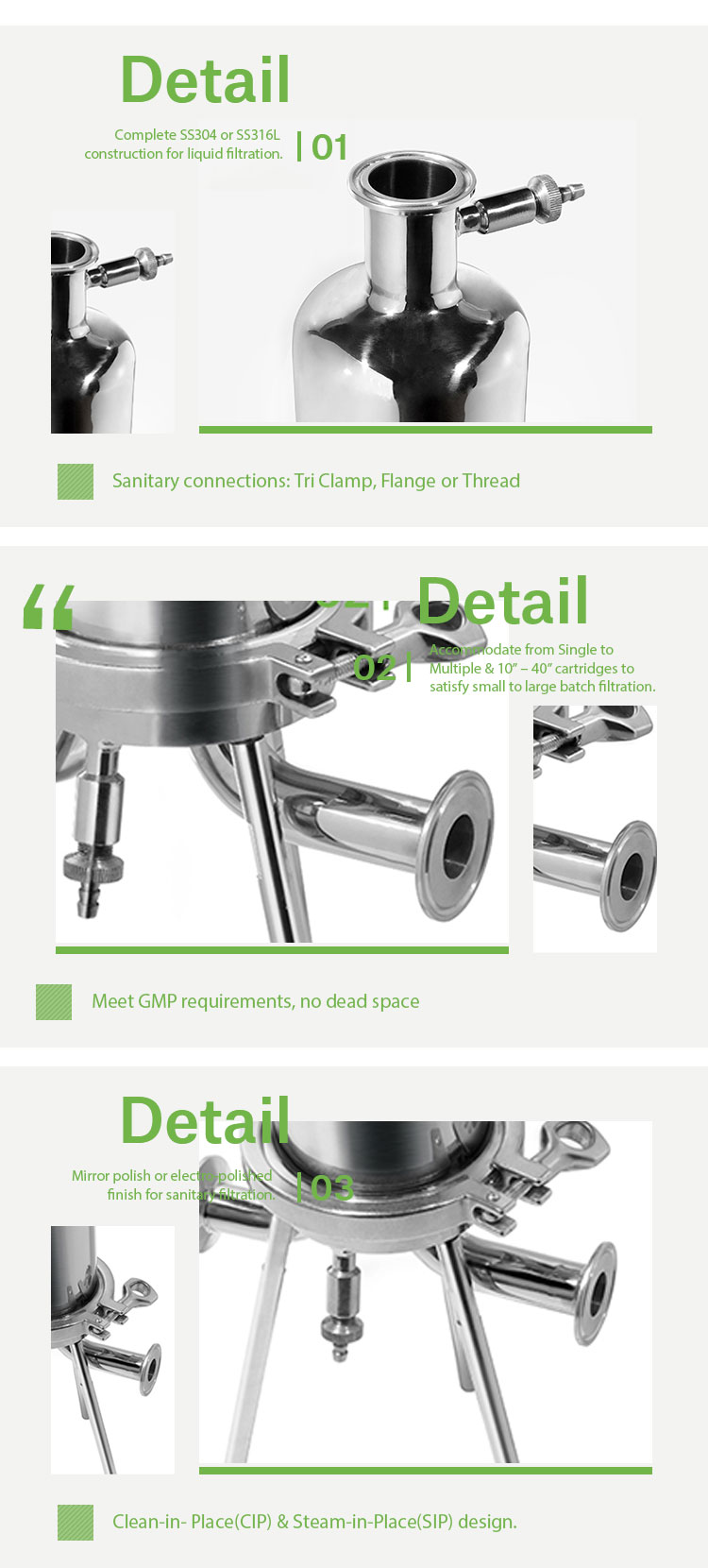 30 Inch High Flow Distilled Alcohol Filter Stainless Steel Cartridge ...