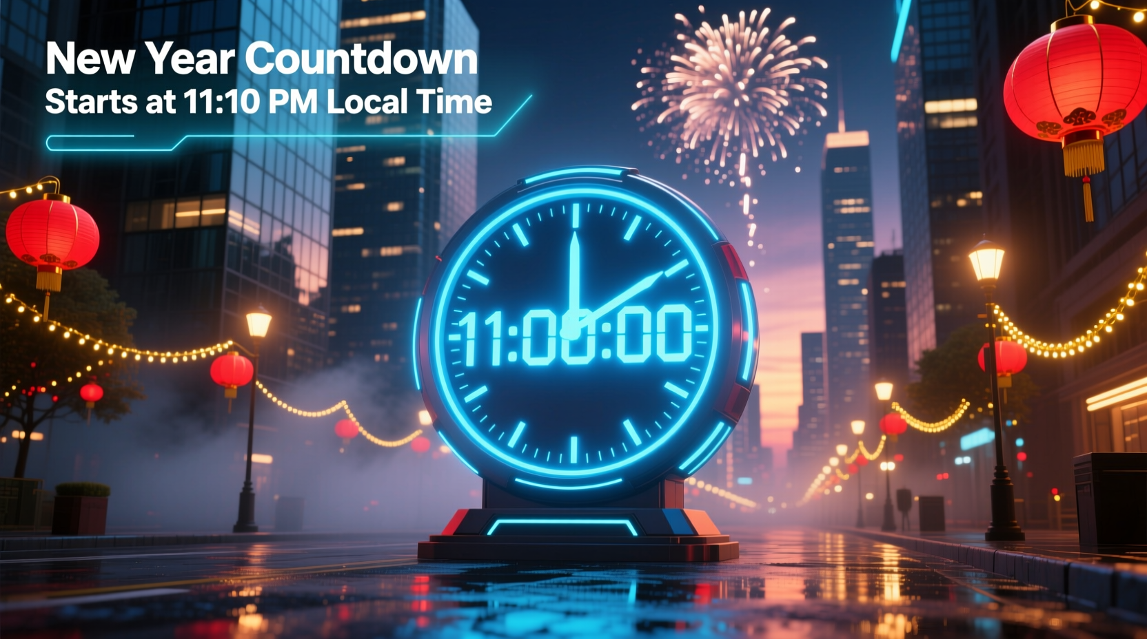 New Year Countdown Starts at 11:00 PM Local Time