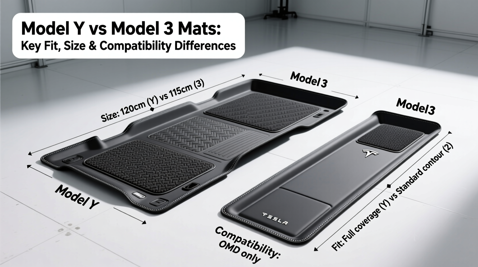 Model Y vs Model 3 Mats: Key Fit, Size & Compatibility Differences