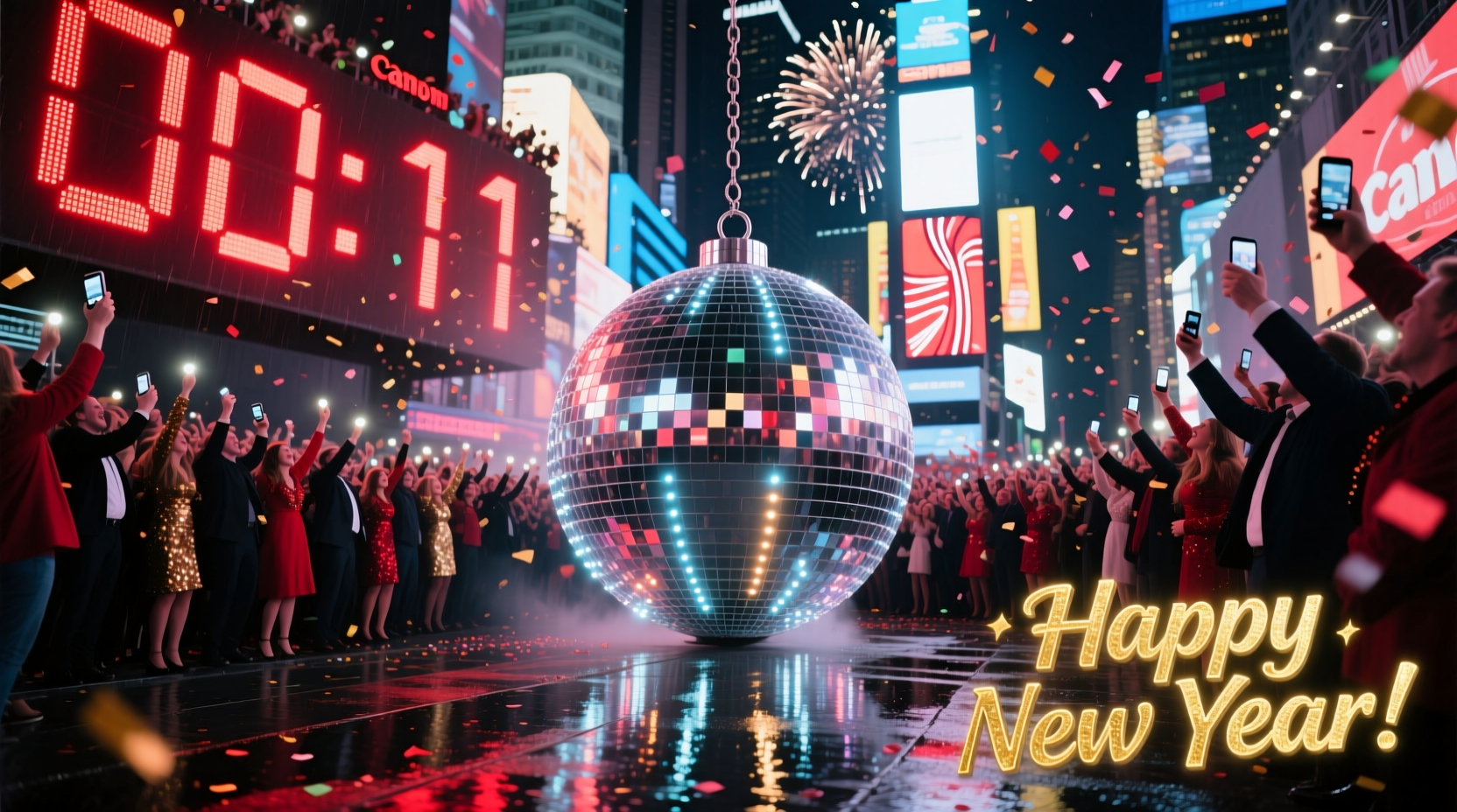 New Year's Eve Ball Drop Starts at 11:59 PM ET in Times Square