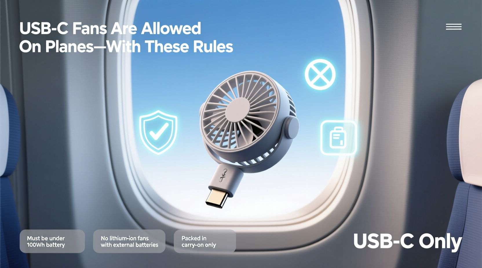 USB-C Fans Are Allowed on Planes—With These Rules