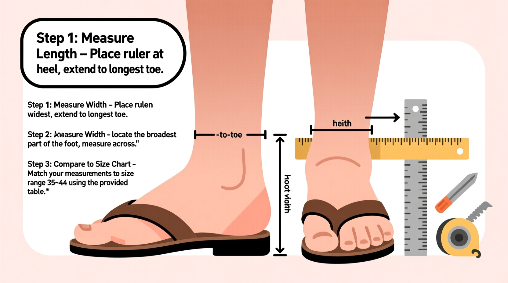 Exact Step By Step Guide To Measuring Your Feet For Perfect Sandal Fit ...