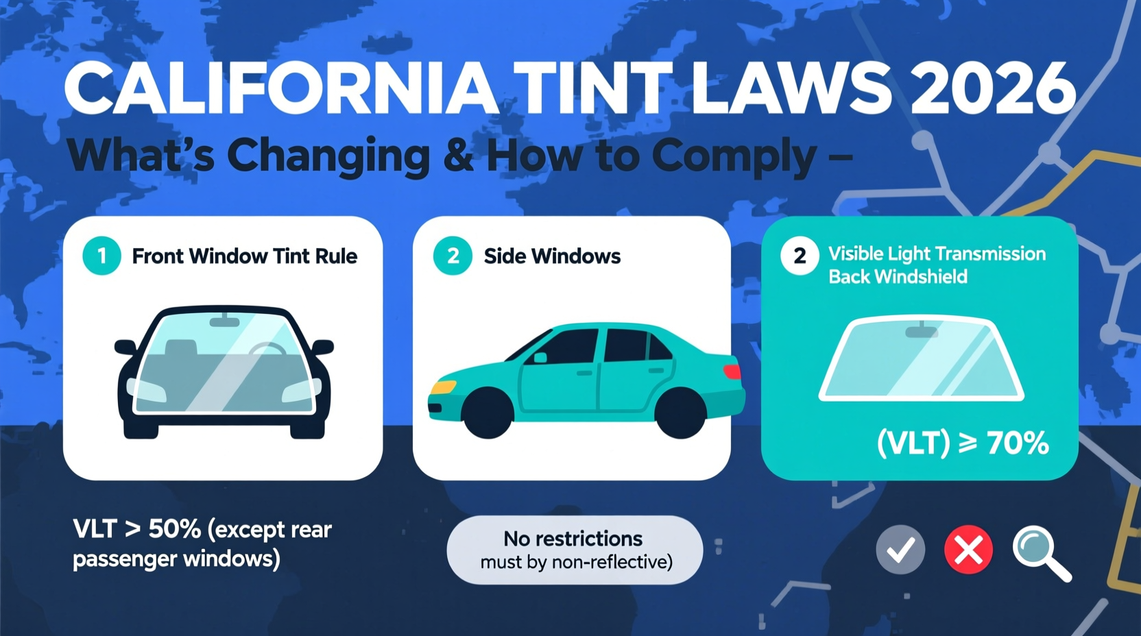 California Tint Laws 2026: What’s Changing & How to Comply