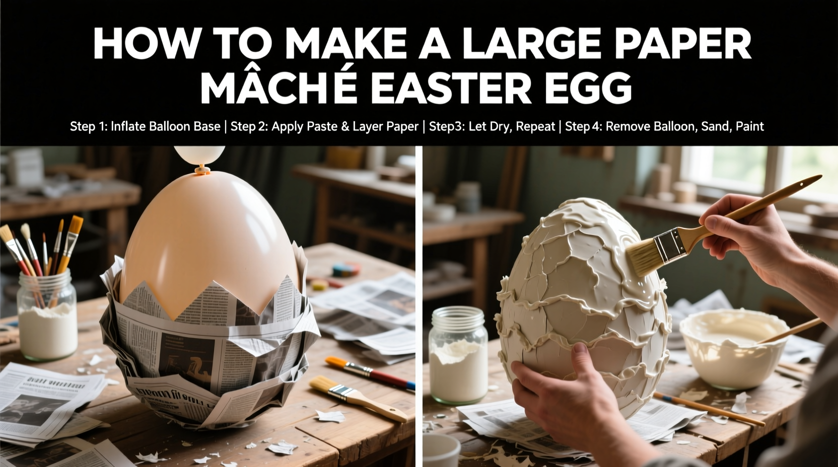 How to Make a Large Paper Mâché Easter Egg