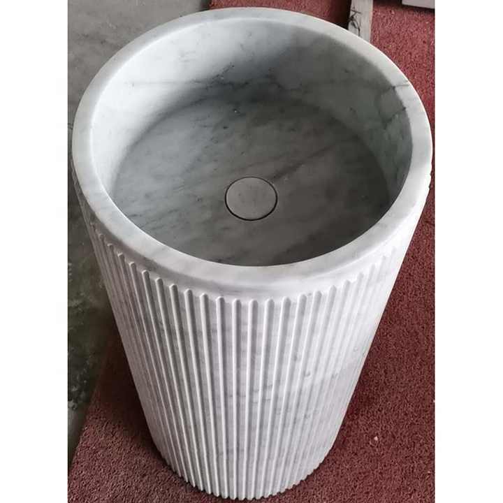 Modern Design Sintered Stone Basin Artificial Marble Pedestal Sink Oval ...