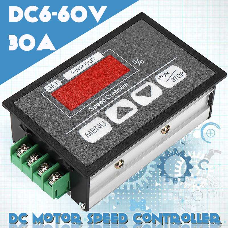 Adjustable 30A PWM 6-60V DC motor speed control module DC LED digital ...