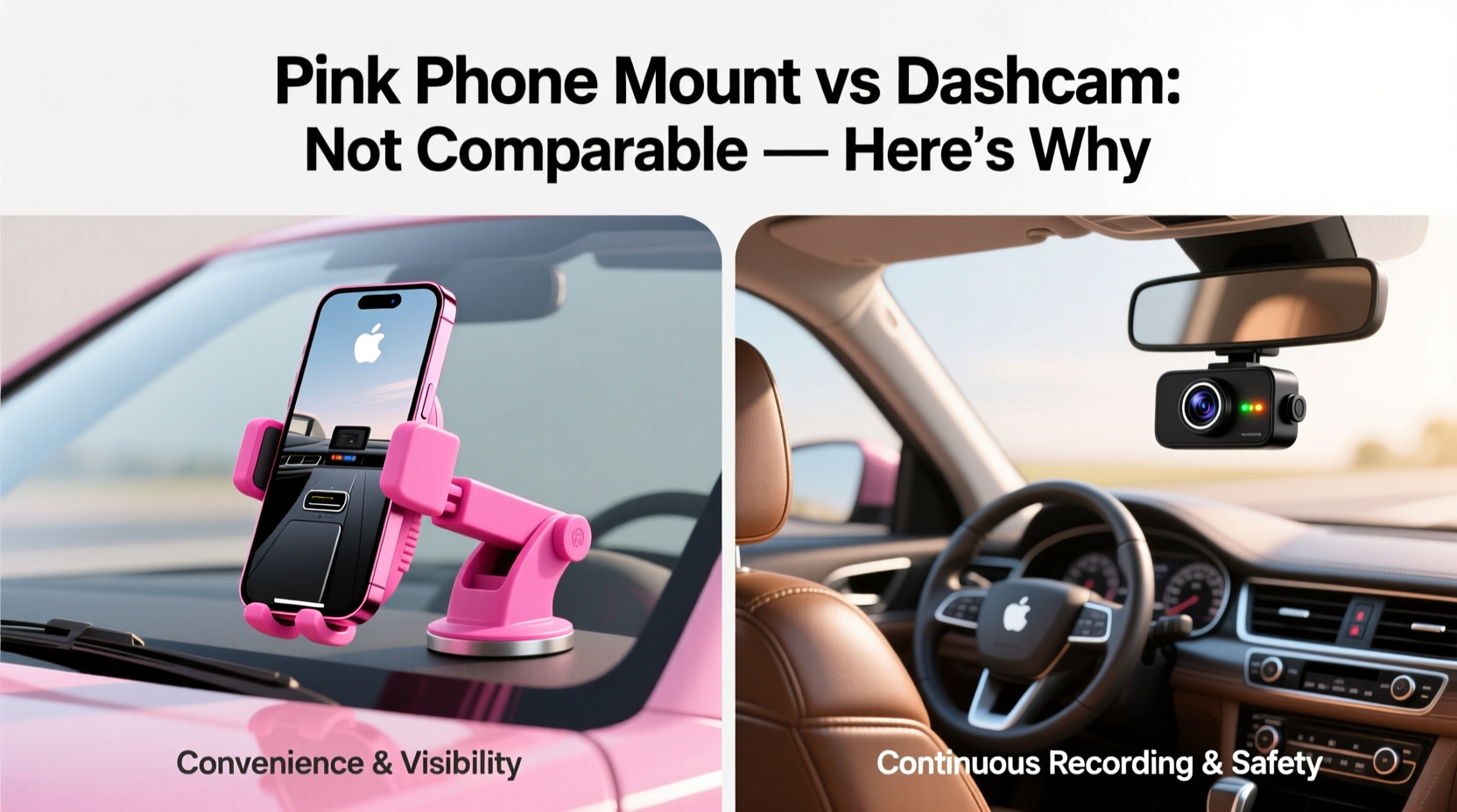 Pink Phone Mount vs Dashcam: Not Comparable — Here's Why