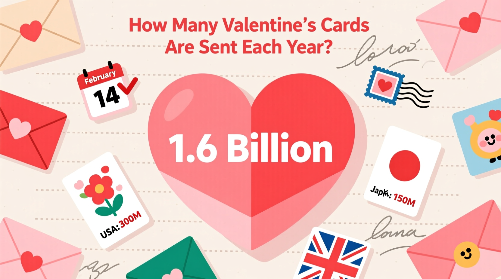 How Many Valentine's Cards Are Sent Each Year