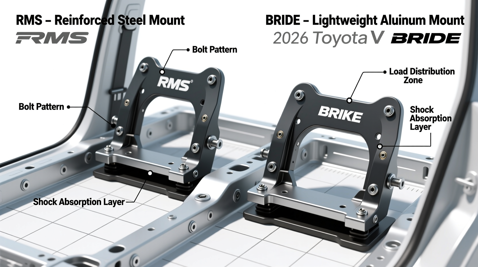 RMS vs BRIDE for 2026 Toyota Vios: Seat Mount Comparison