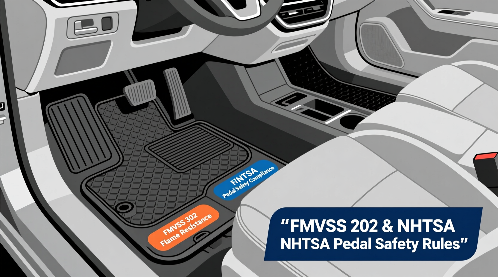Corolla Floor Mats Must Meet FMVSS 302 & NHTSA Pedal Safety Rules