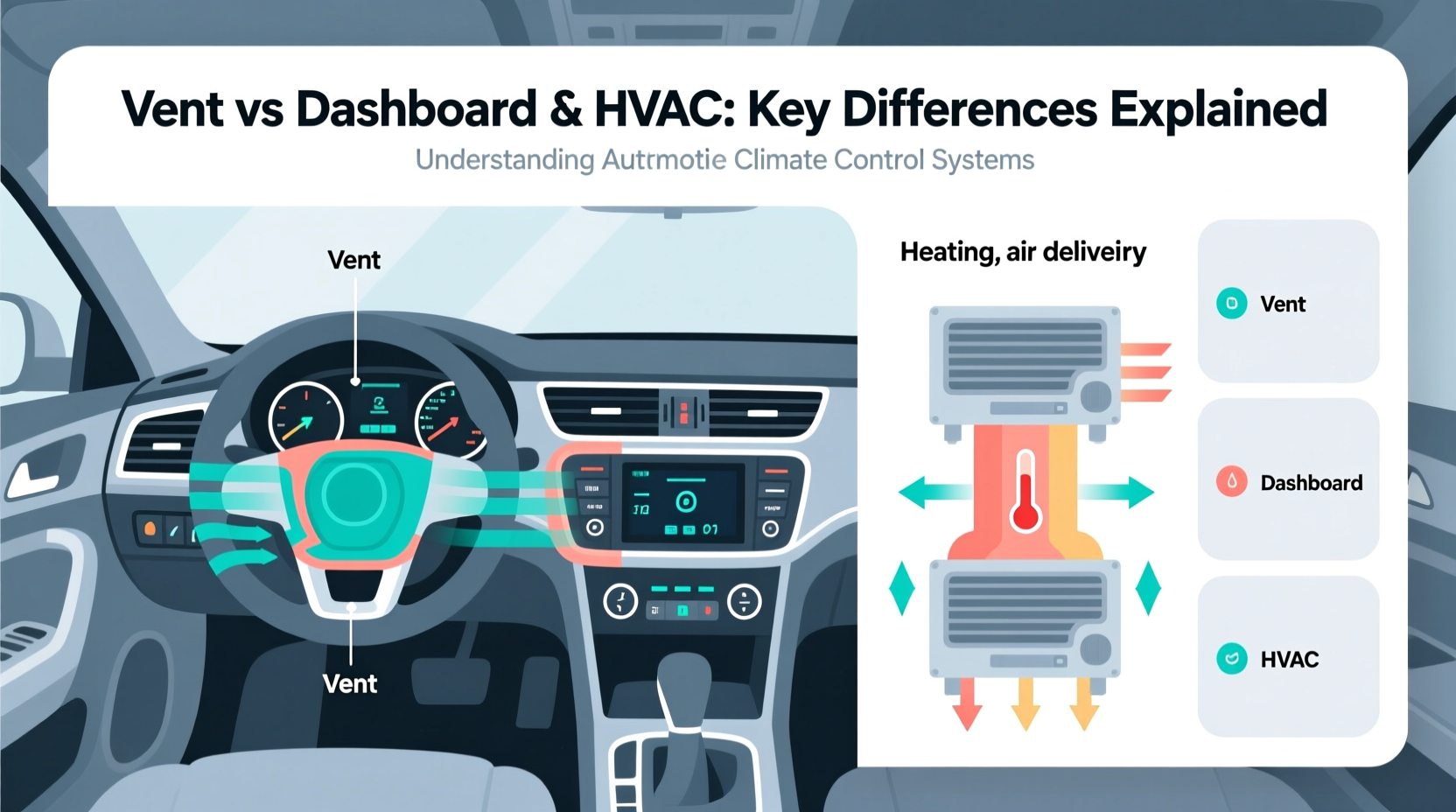 Vent vs Dashboard vs HVAC: Key Differences Explained