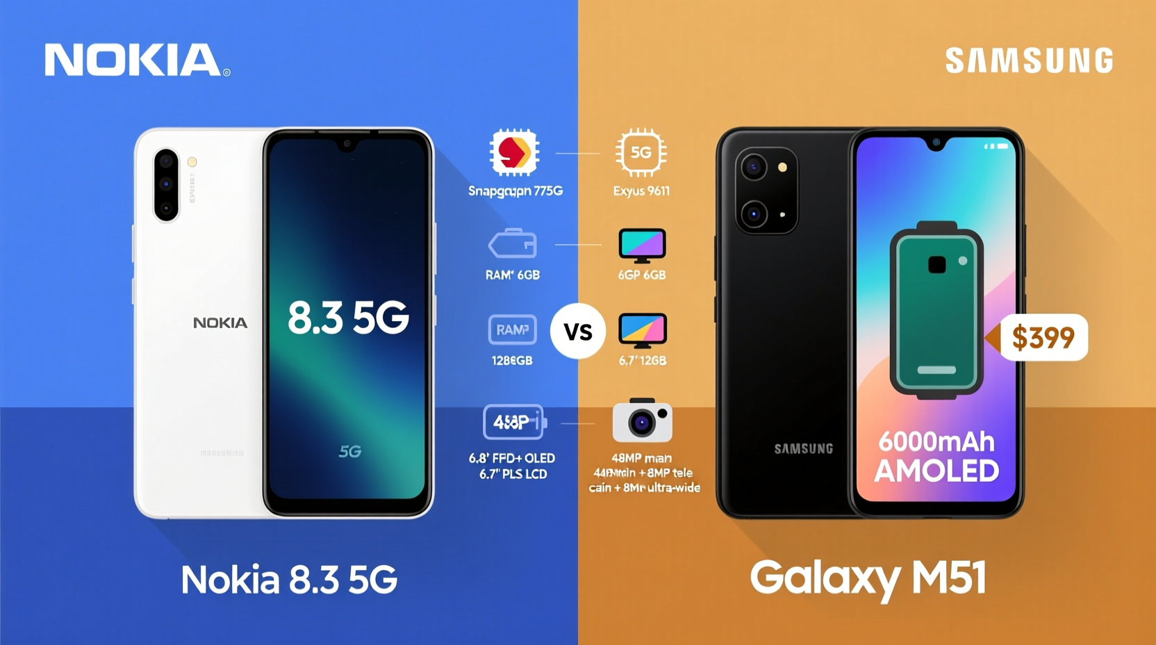 Nokia 8 3 5g Vs Samsung Galaxy M51 Is The Nokia Really Worth The Extra Cash