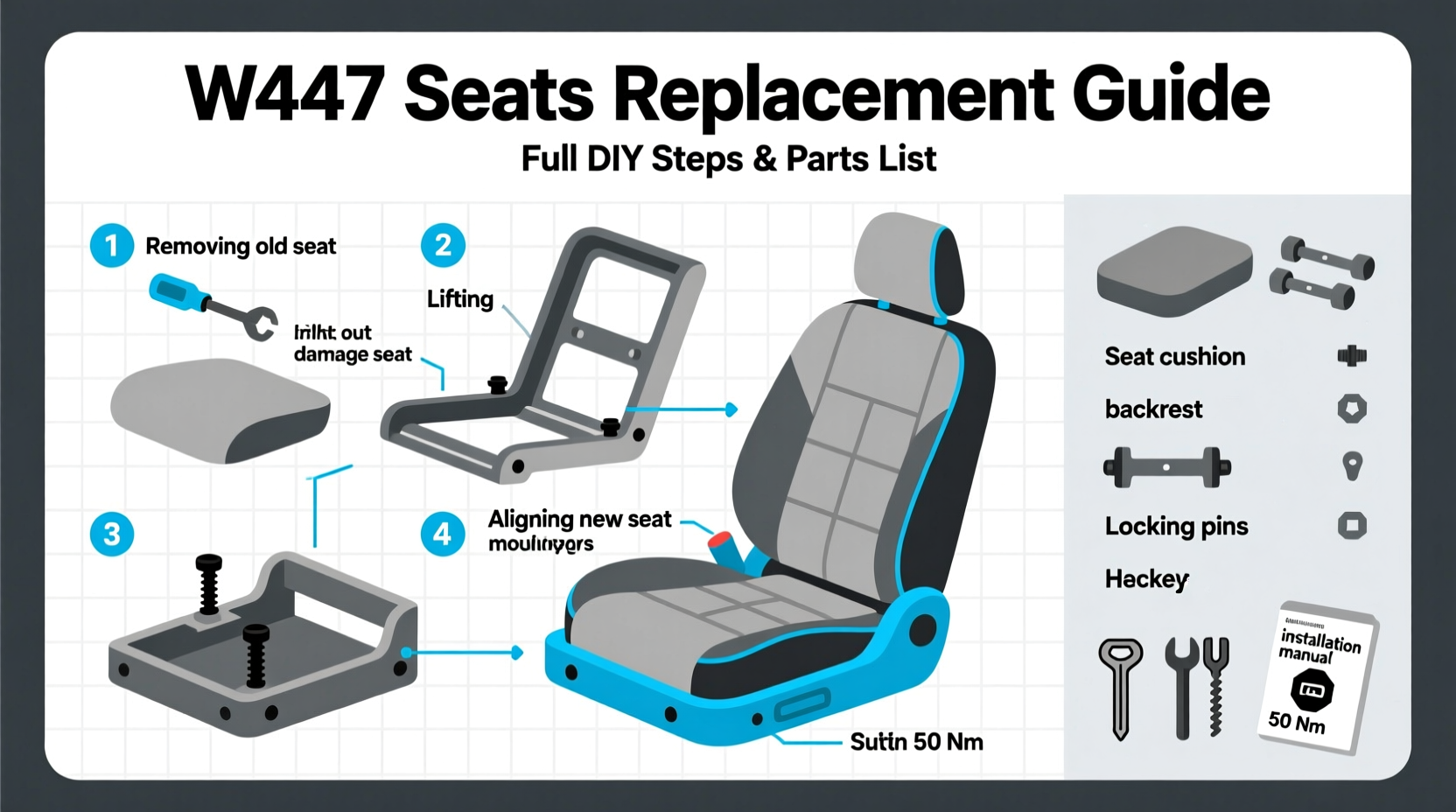 W447 Seats Replacement Guide: Full DIY Steps & Parts List