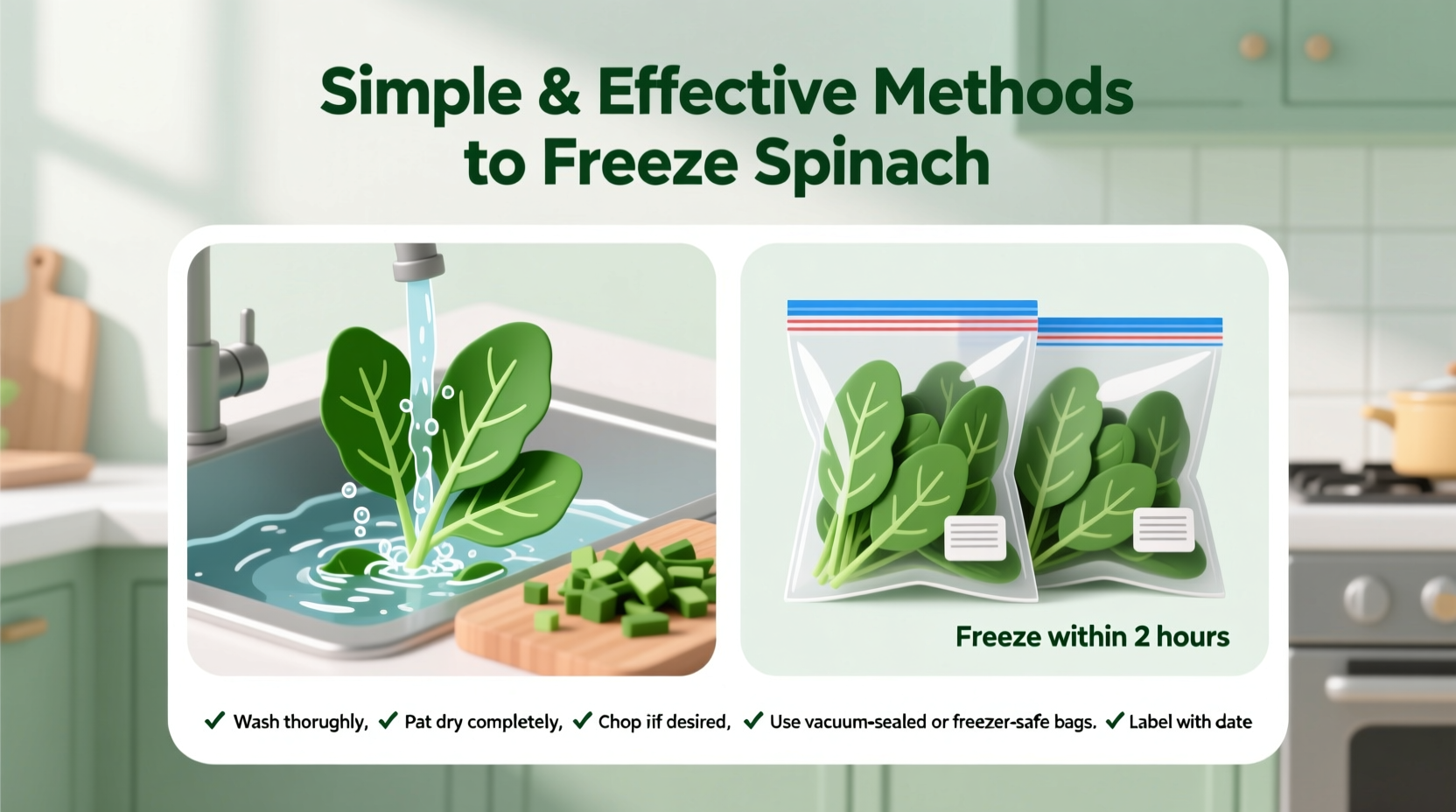 Simple And Effective Methods For The Best Way To Freeze Spinach