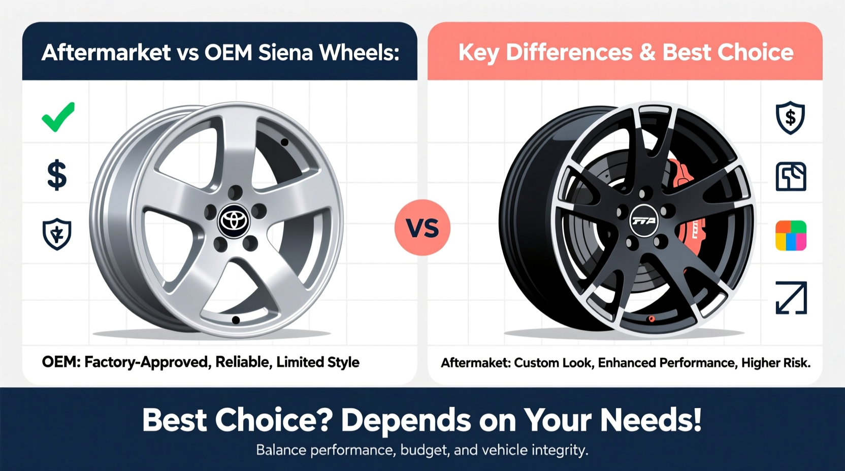 Aftermarket vs OEM Sienna Wheels: Key Differences & Best Choice
