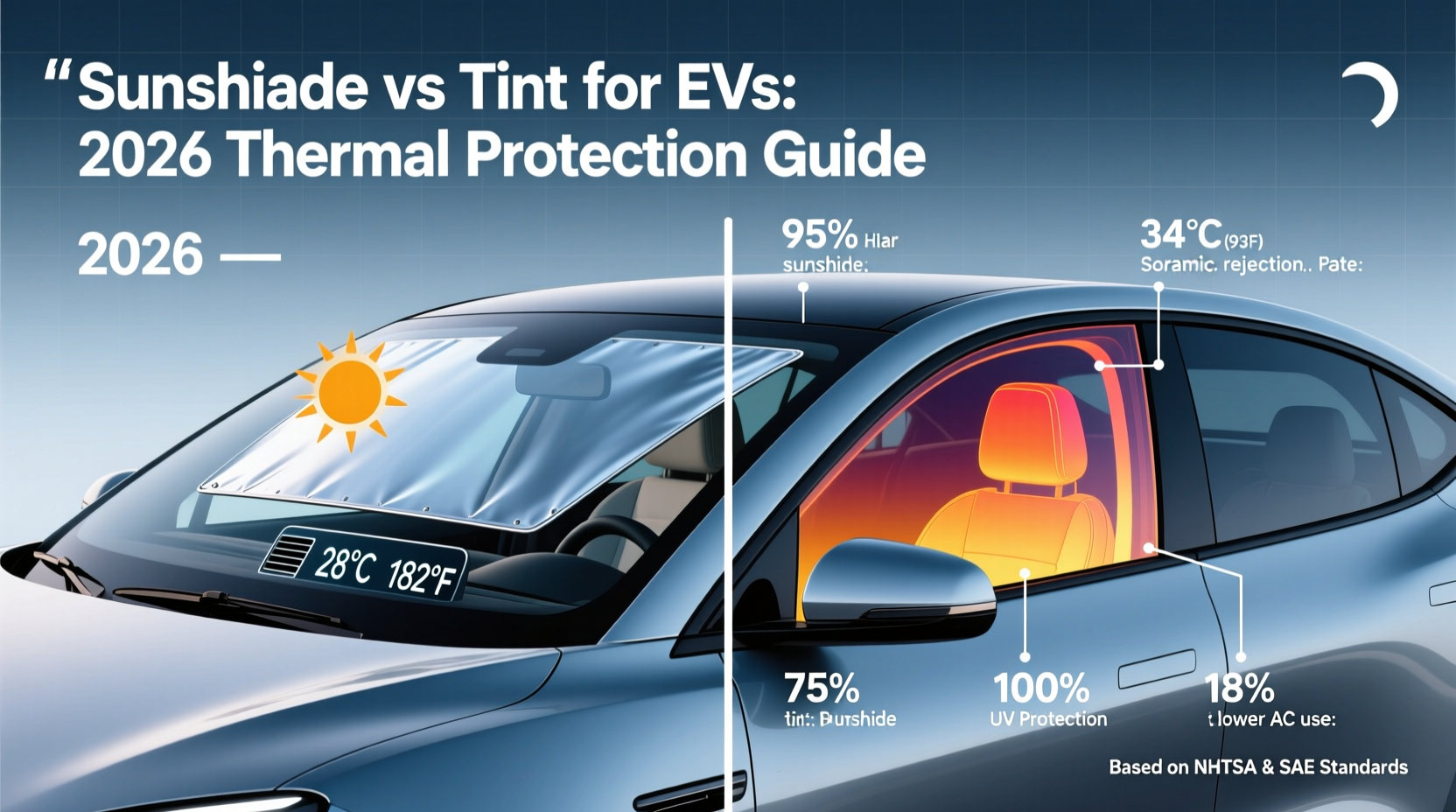 Sunshade vs Tint for EVs: 2026 Thermal Protection Guide