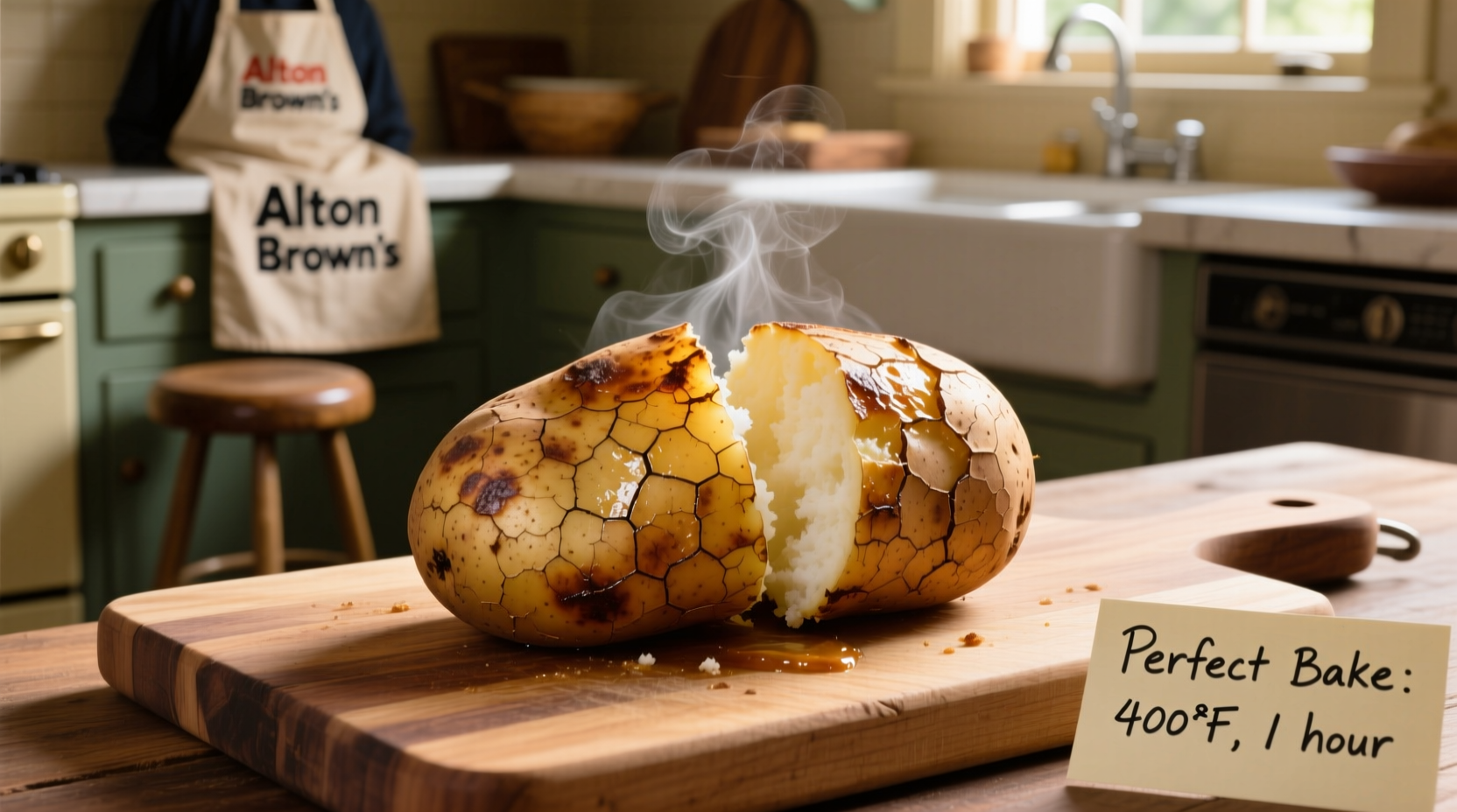 Alton Brown's Baked Potato: Crispy Skin, Fluffy Interior