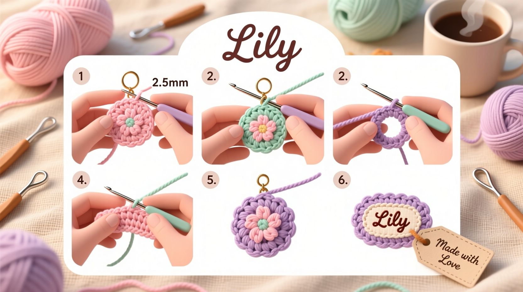 Step By Step Guide To Crafting Unique Personalized Crochet Phone Charms ...