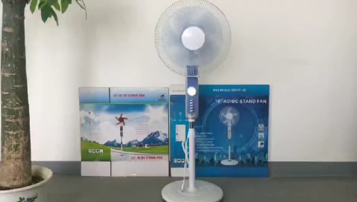Senbi Energy Saving Fan 16 Inch DC Solar Stand Fan with USB and Light ...