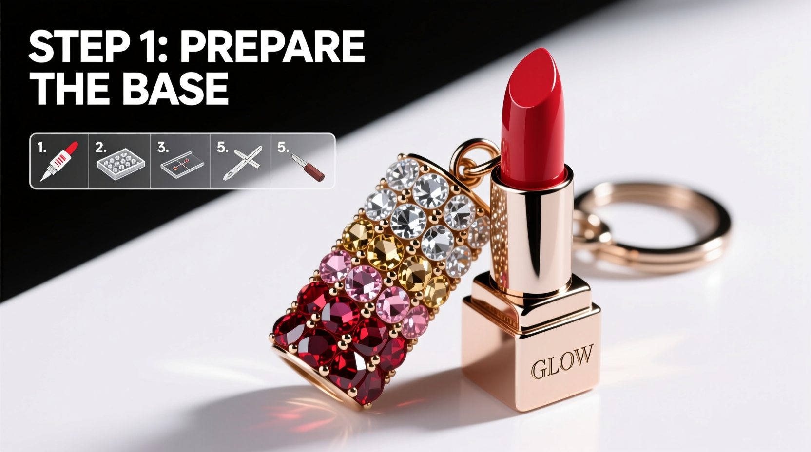Step By Step Guide To Crafting Your Own Sparkling Rhinestone Lipstick ...