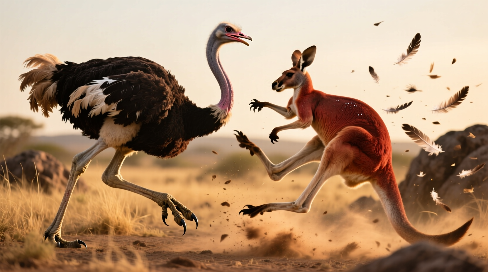 Ostrich Vs Kangaroo If They Fought Whod Actually Win