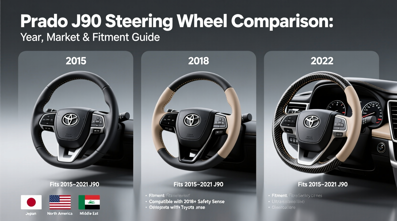 Prado J90 Steering Wheel Comparison: Year, Market & Fitment Guide