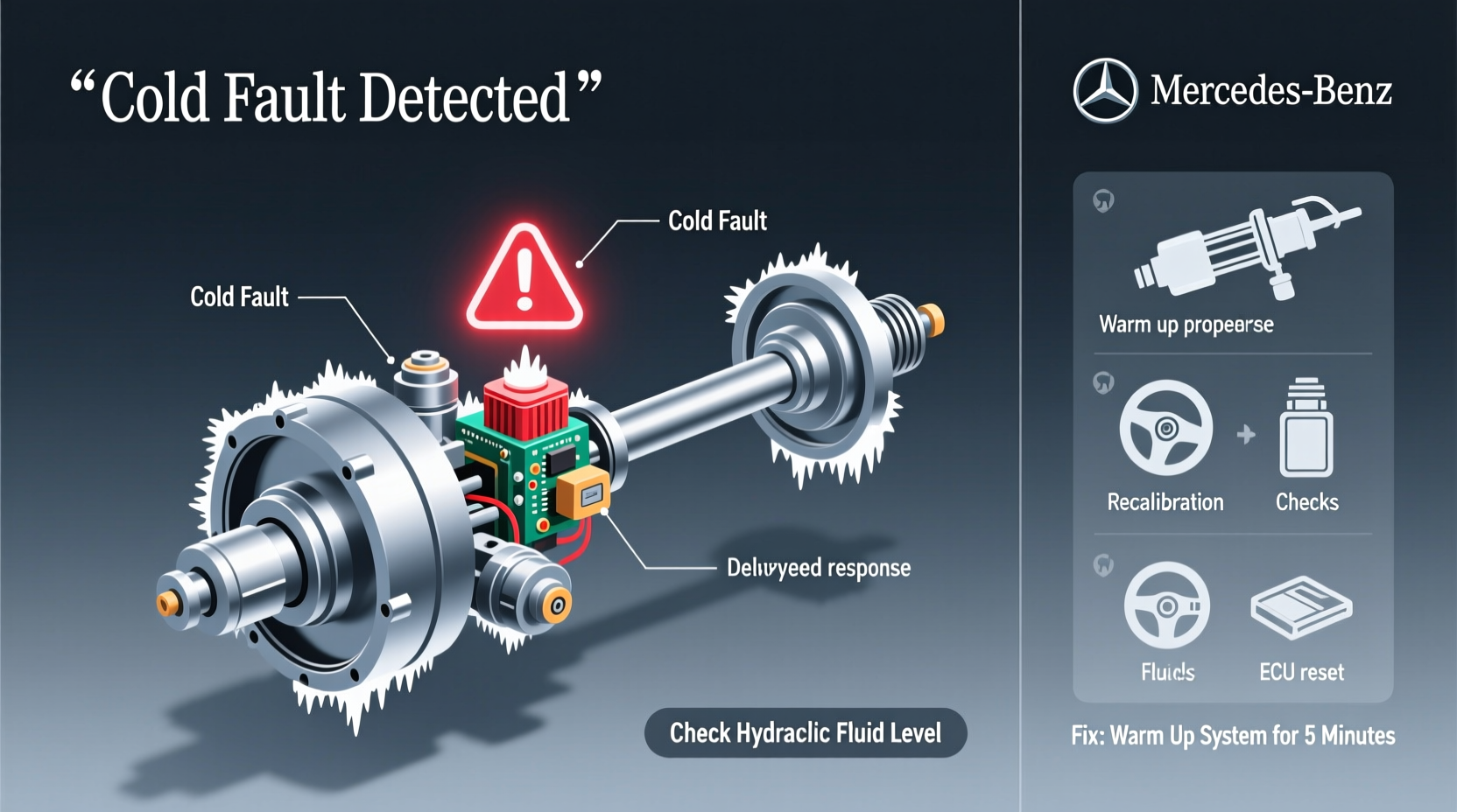 W213 Rear Axle Steering Cold Fault: Causes & Fixes