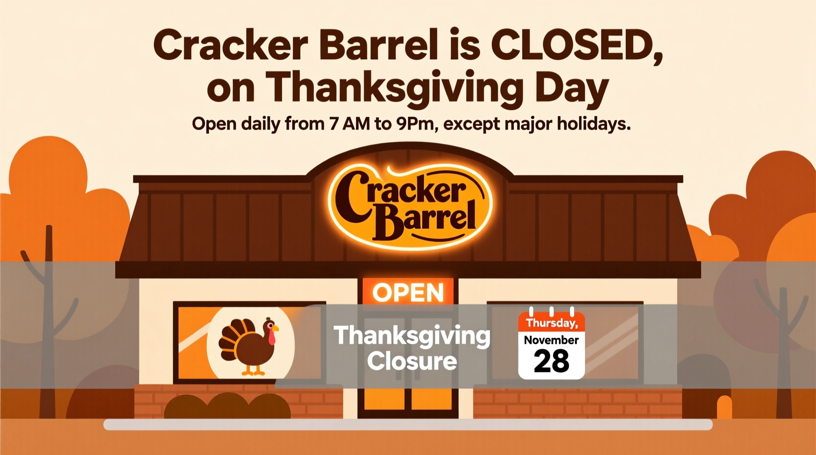 Is Cracker Barrel Open on Thanksgiving Day?